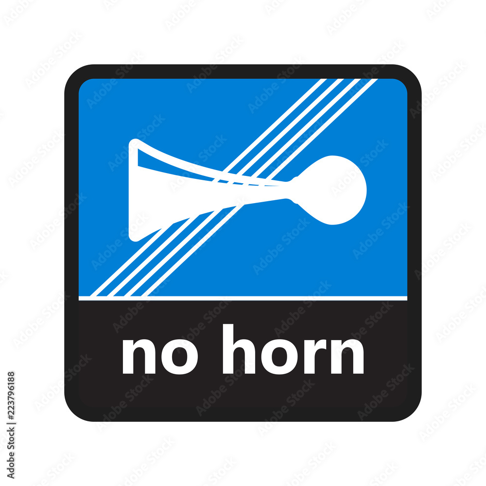 No horn sign with label for print and digital content Stock ...