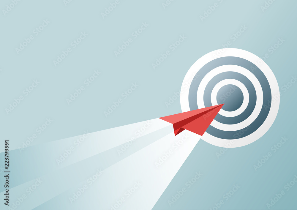 Business success and leadership concept with red paper airplane flying ...
