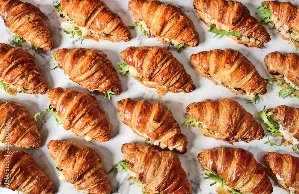 Chicken salad croissant sandwich on buffet table Stock Photo | Adobe Stock