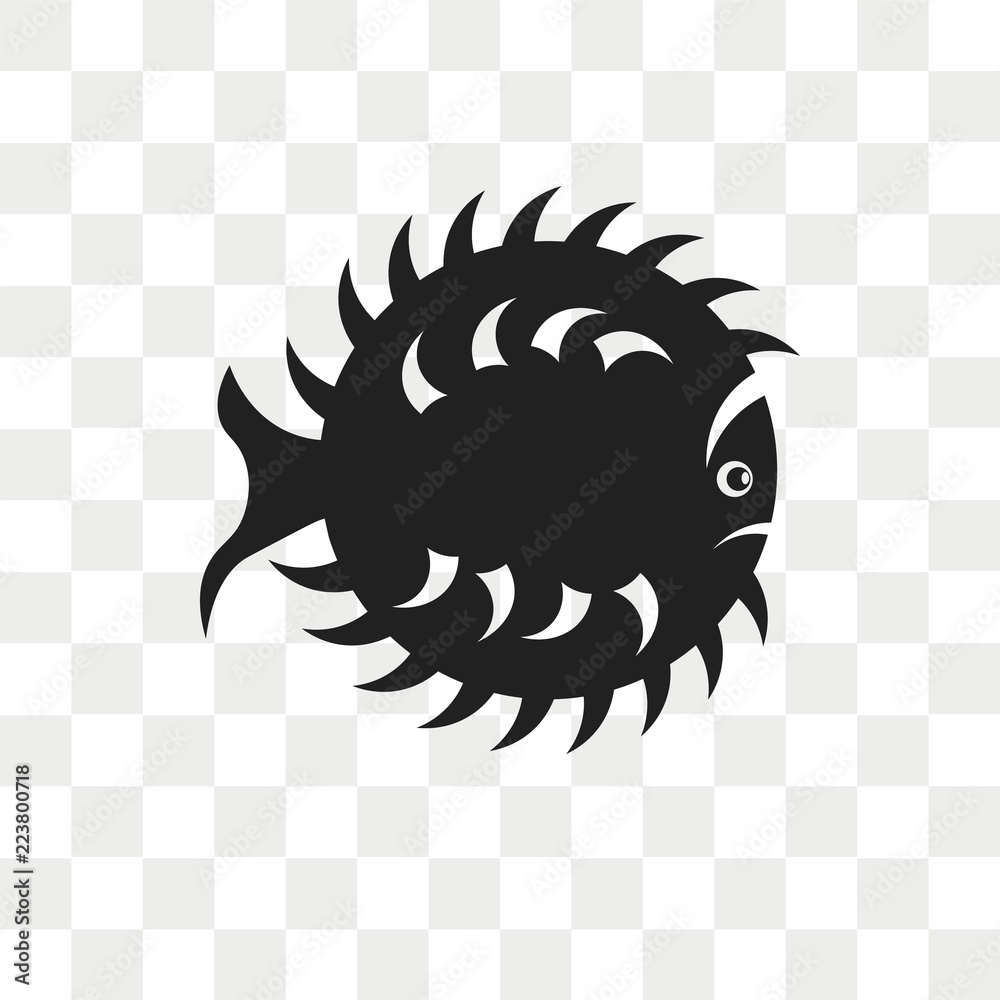 Fish vector icon isolated on transparent background, Fish logo design ...