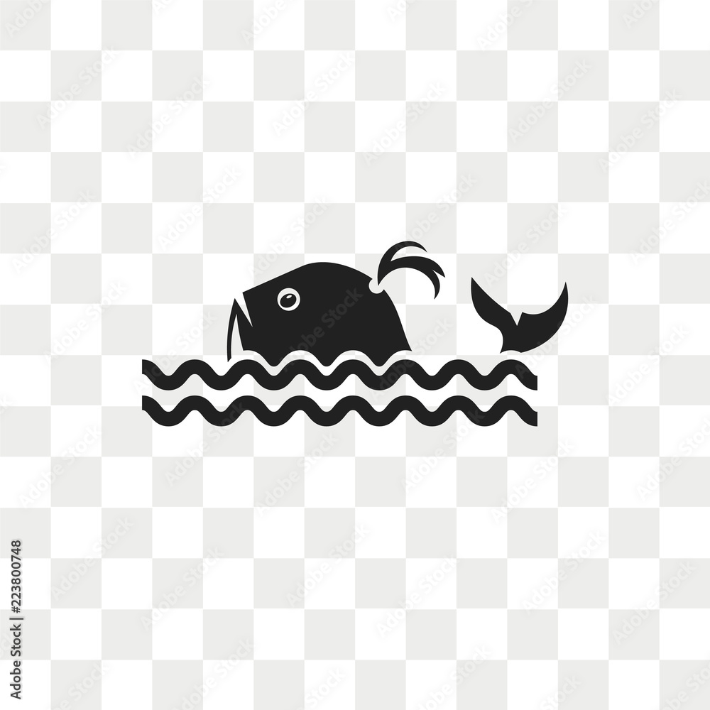 Whale vector icon isolated on transparent background, Whale logo design ...