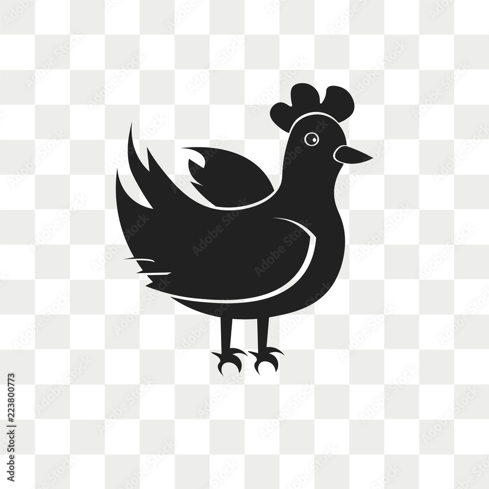 Chicken vector icon isolated on transparent background, Chicken logo ...