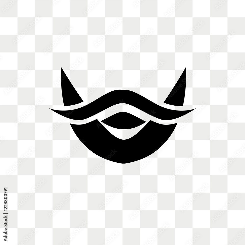 Beard vector icon isolated on transparent background, Beard logo design ...