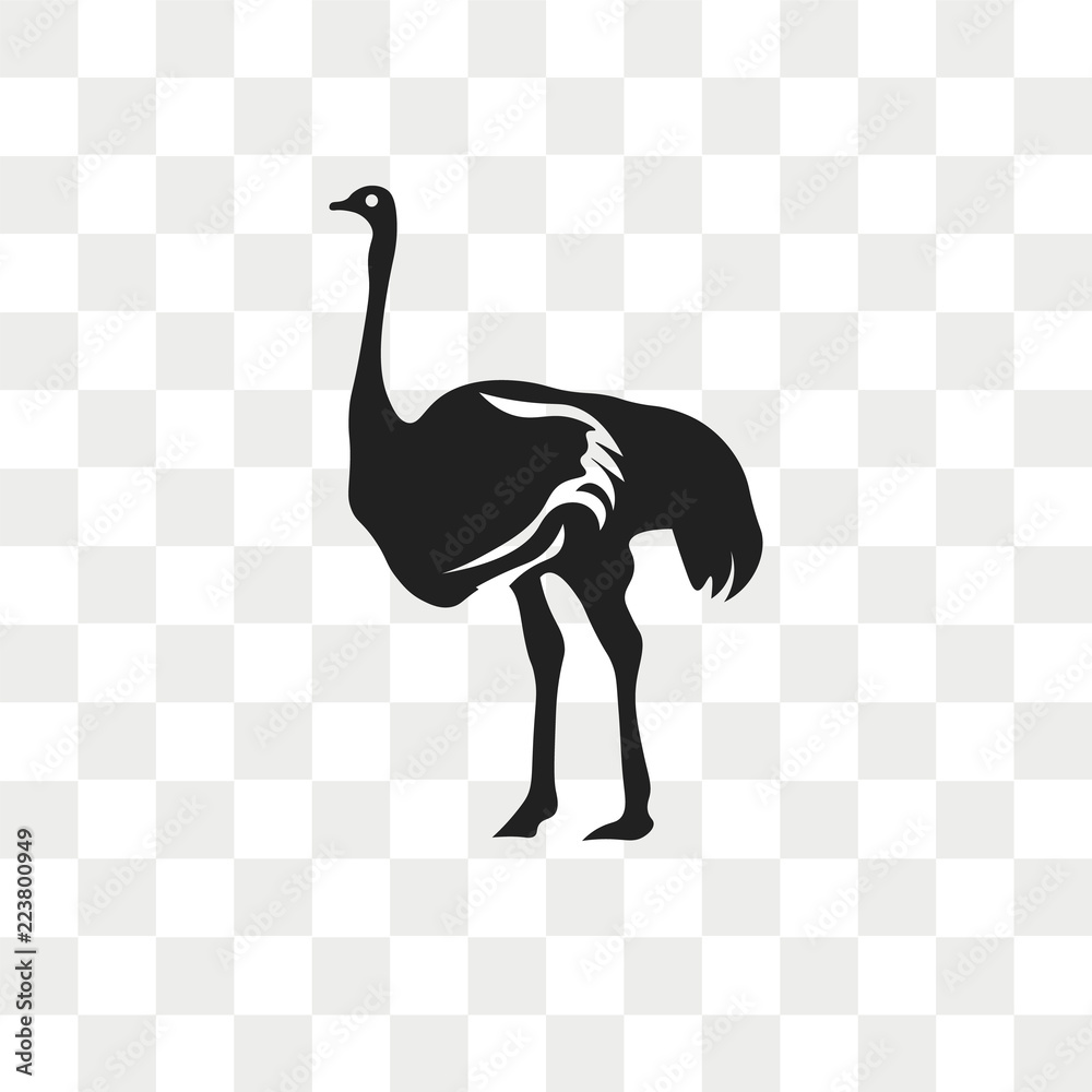Ostrich vector icon isolated on transparent background, Ostrich logo ...