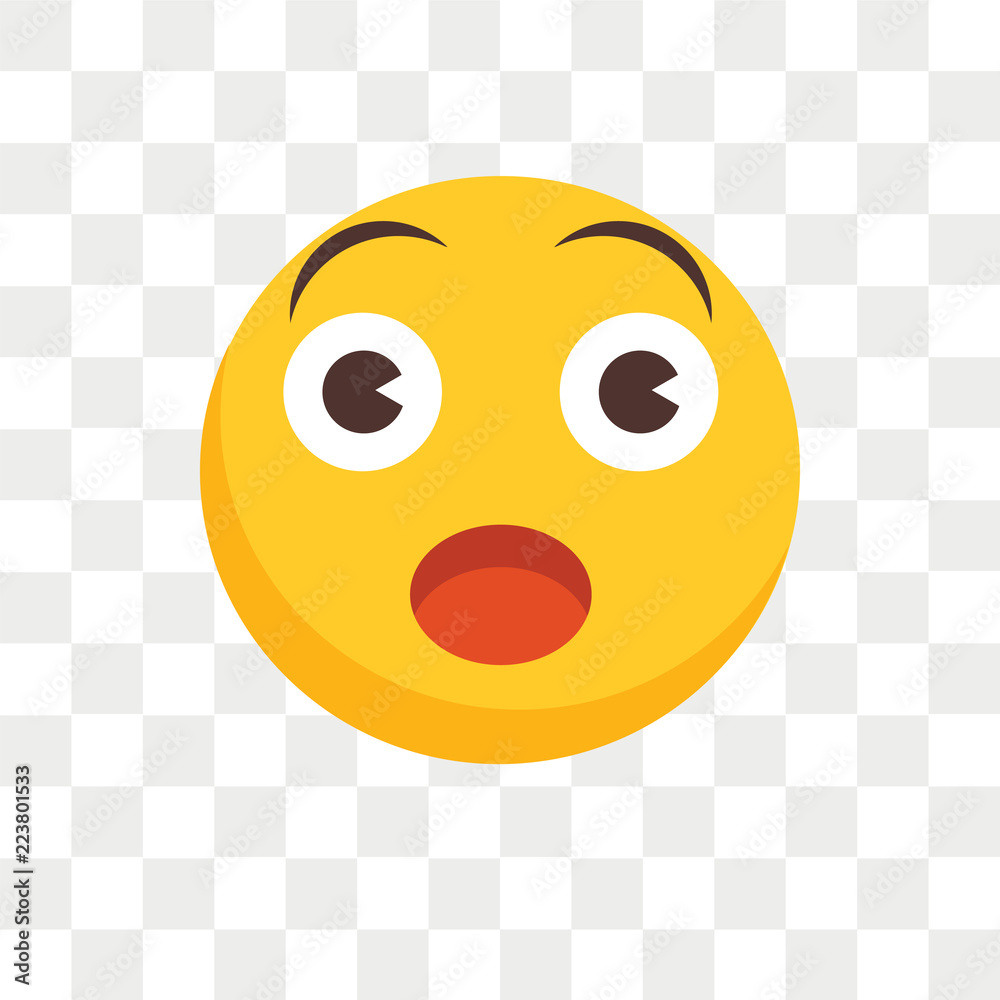 Shocked vector icon isolated on transparent background, Shocked logo ...