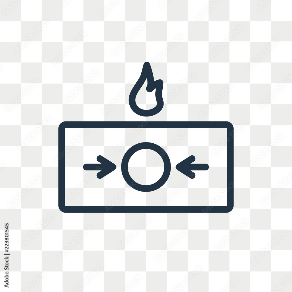 Fire alarm vector icon isolated on transparent background, Fire alarm ...
