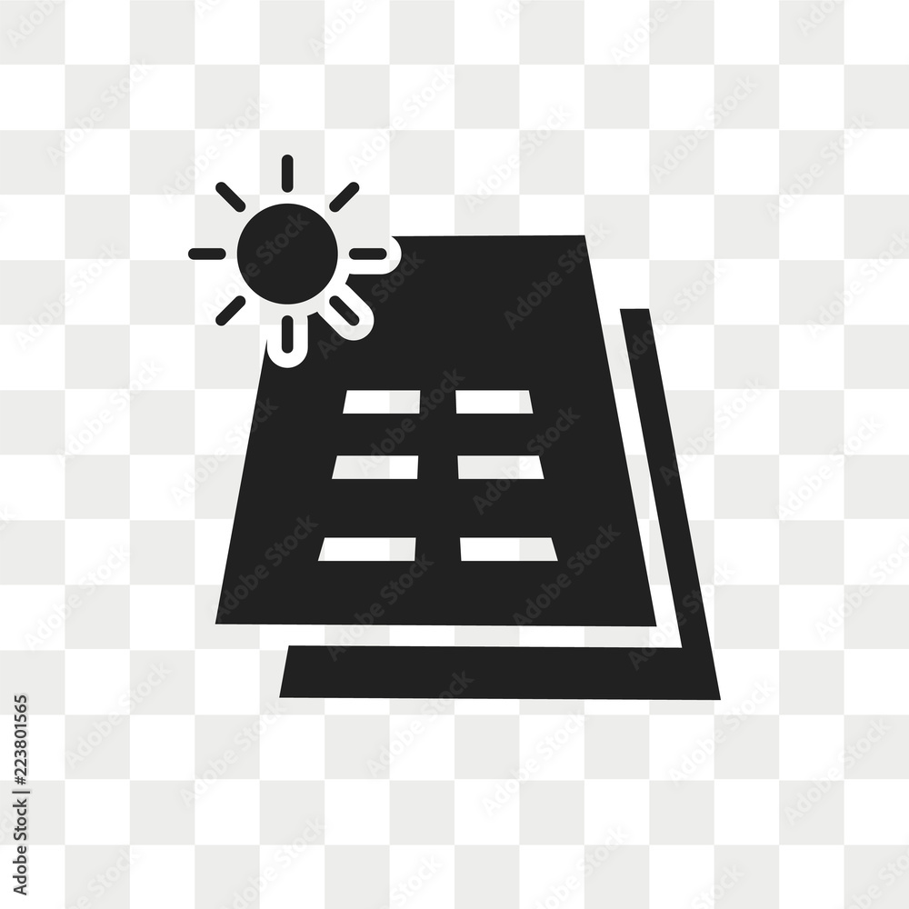 Solar panel vector icon isolated on transparent background, Solar panel ...
