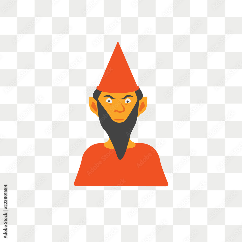 Gnome vector icon isolated on transparent background, Gnome logo design ...