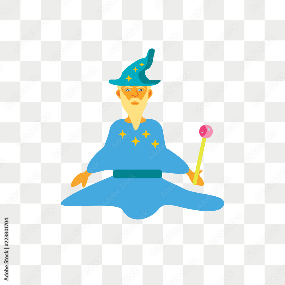 Wizard vector icon isolated on transparent background, Wizard logo ...
