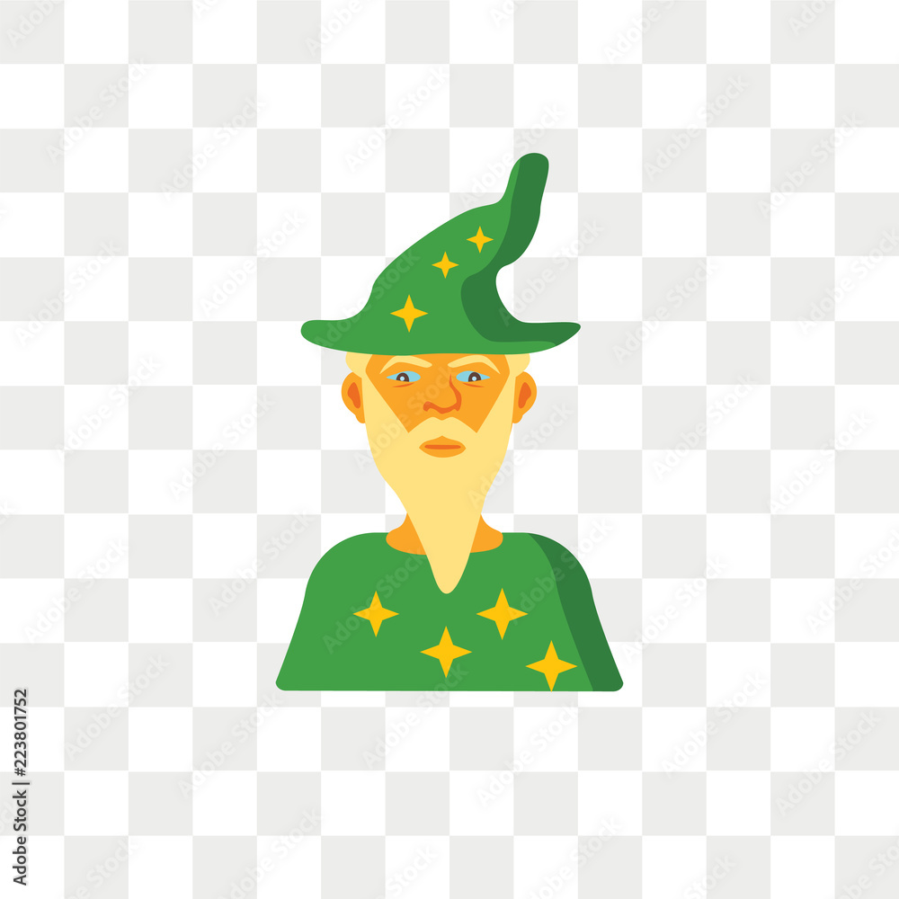 Wizard vector icon isolated on transparent background, Wizard logo ...