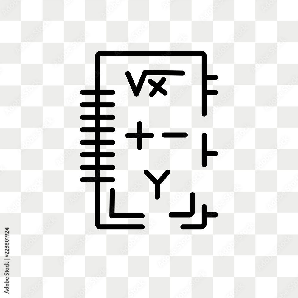 Math book vector icon isolated on transparent background, Math book ...