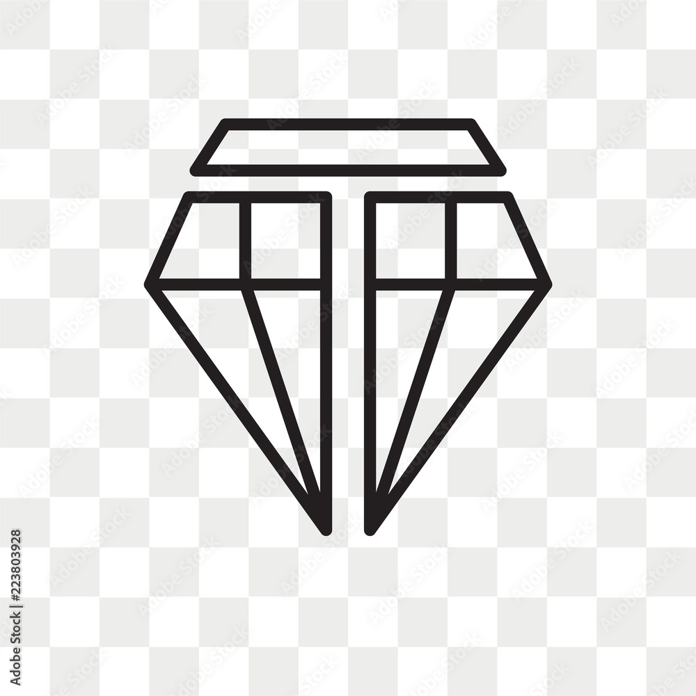 Diamond vector icon isolated on transparent background, Diamond logo ...