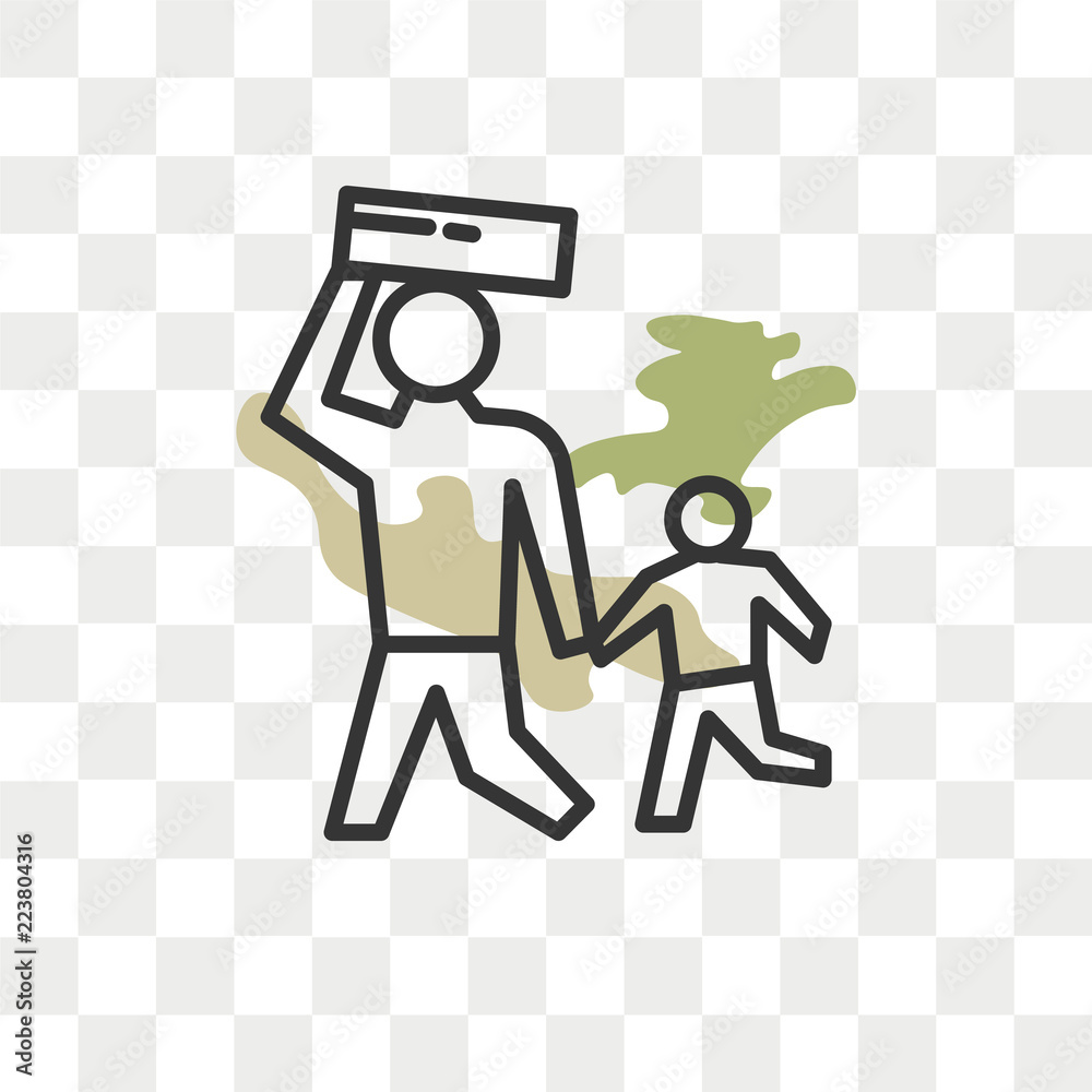 Refugee vector icon isolated on transparent background, Refugee logo ...