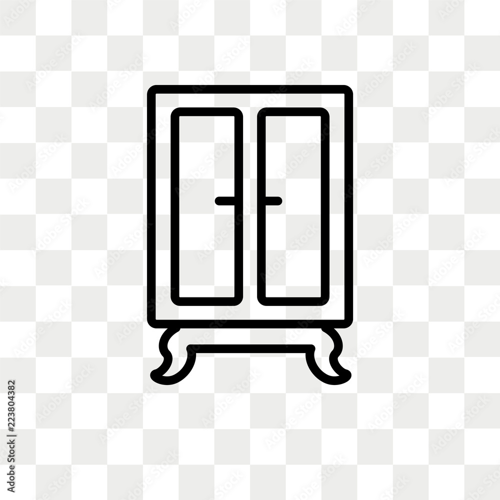 Wardrobe vector icon isolated on transparent background, Wardrobe logo ...