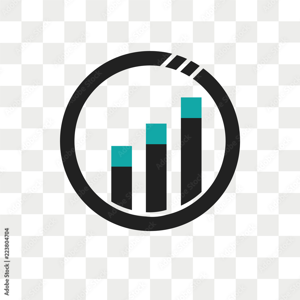 Bars and line ascending graphic of data analytics vector icon isolated ...