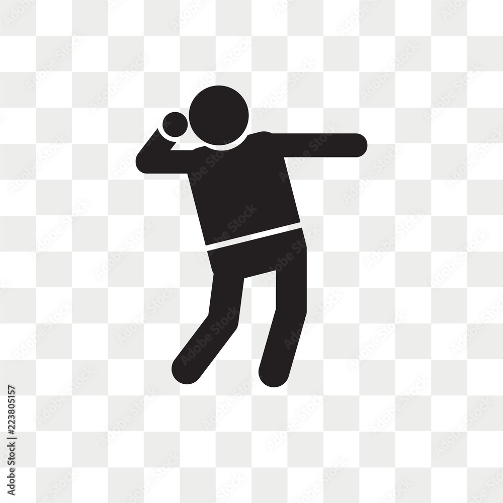 Shot Put vector icon isolated on transparent background, Shot Put logo ...