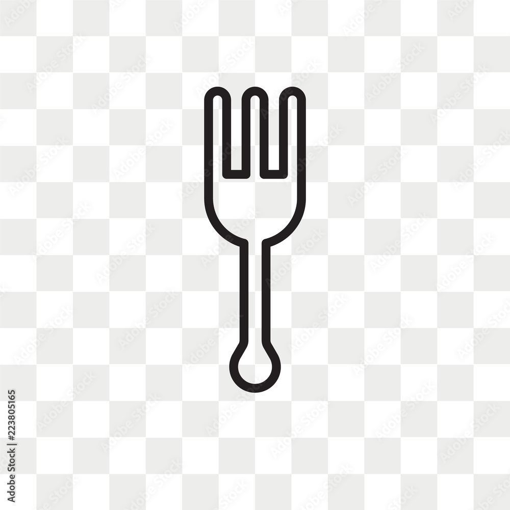 Fork vector icon isolated on transparent background, Fork logo design ...