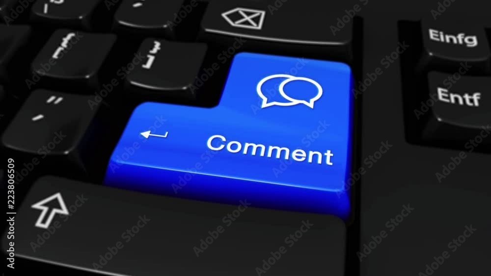 Vidéo Stock 496. Comment Round Motion On Blue Enter Button On Modern ... Vidéo Stock 496. Comment Round Motion On Blue Enter Button On Modern ...