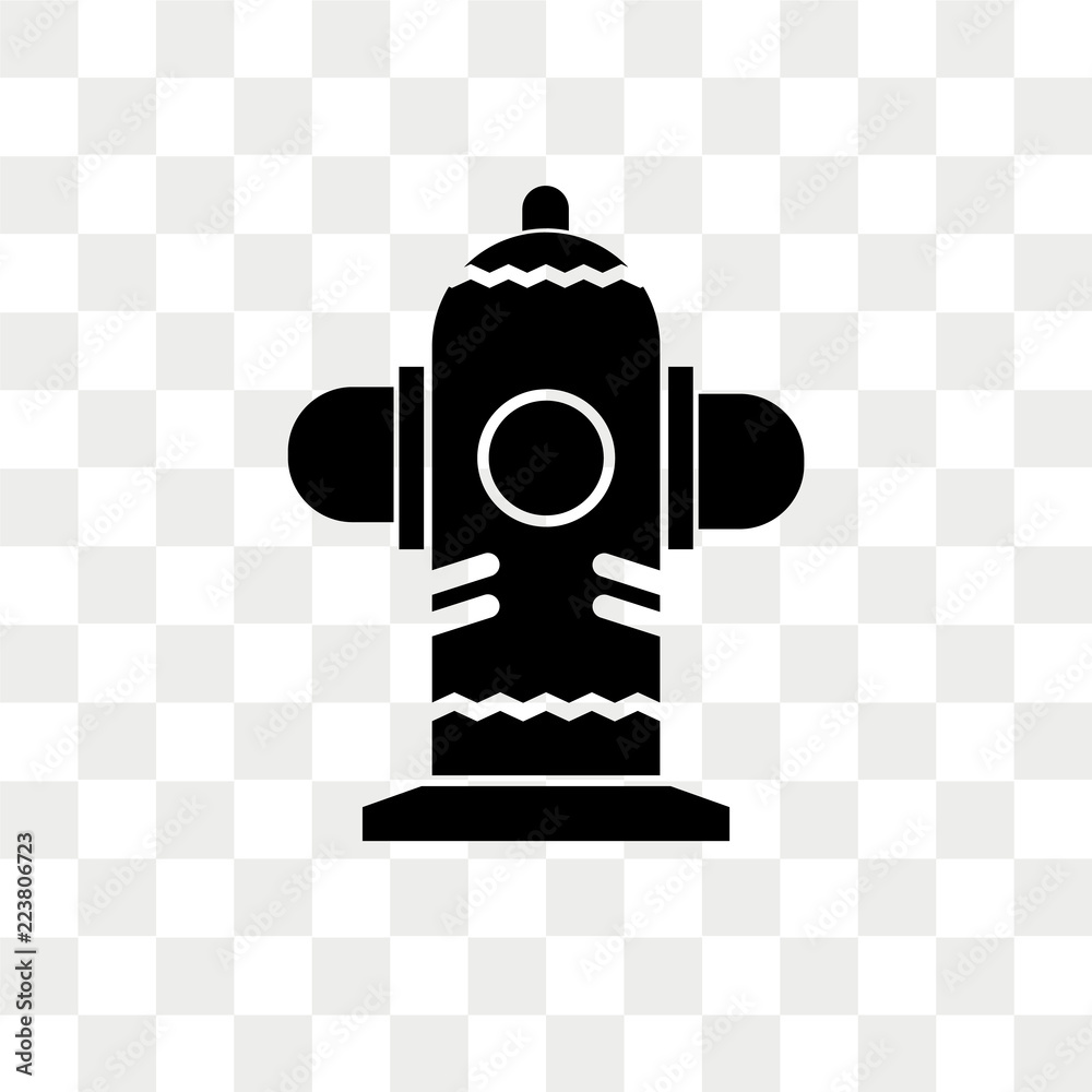Fire hydrant vector icon isolated on transparent background, Fire ...