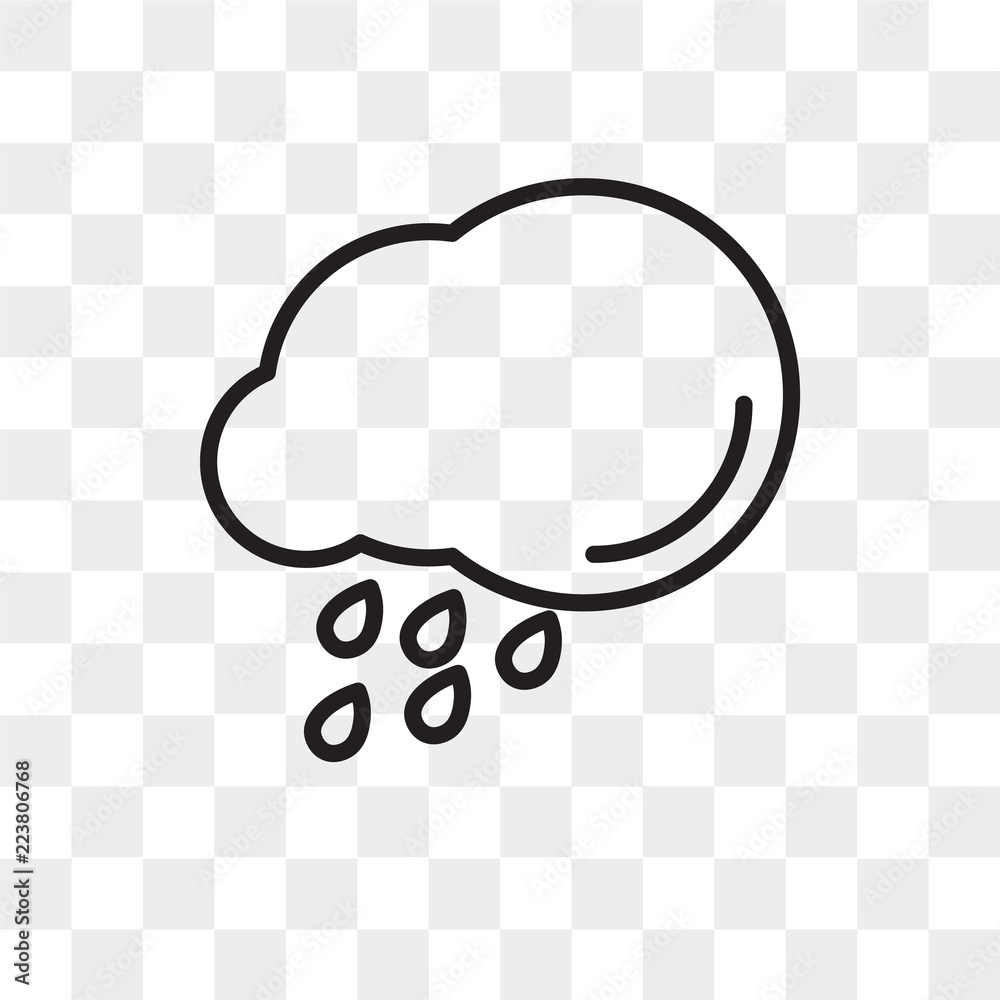 Rain vector icon isolated on transparent background, Rain logo design ...