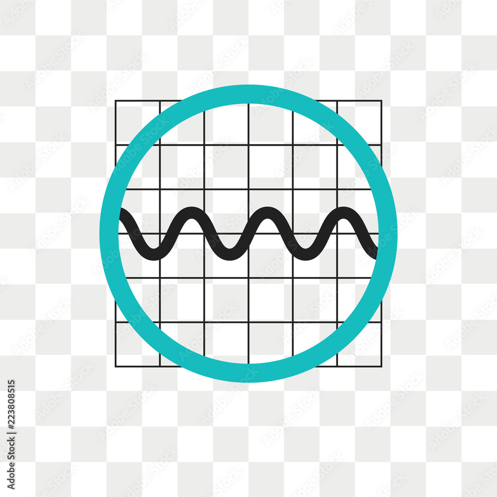 Sine wave graphic vector icon isolated on transparent background, Sine ...