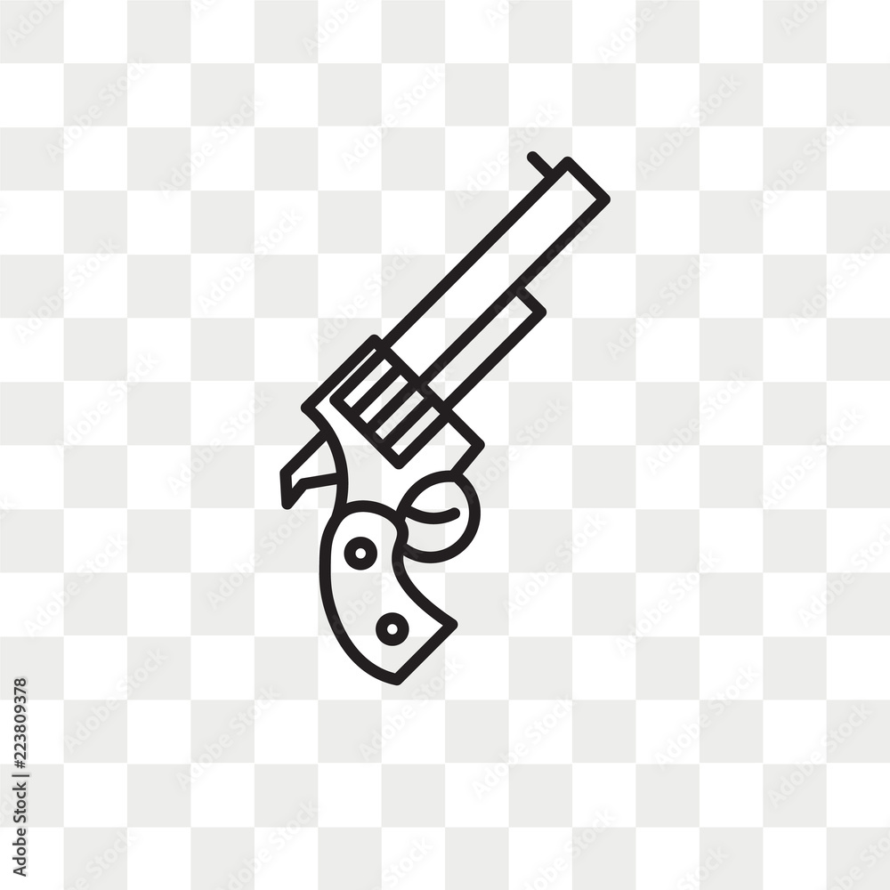 Revolver vector icon isolated on transparent background, Revolver logo ...