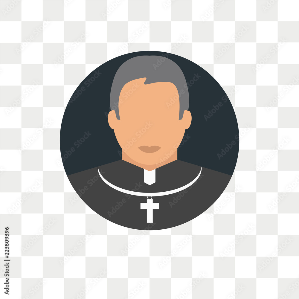 Priest vector icon isolated on transparent background, Priest logo ...