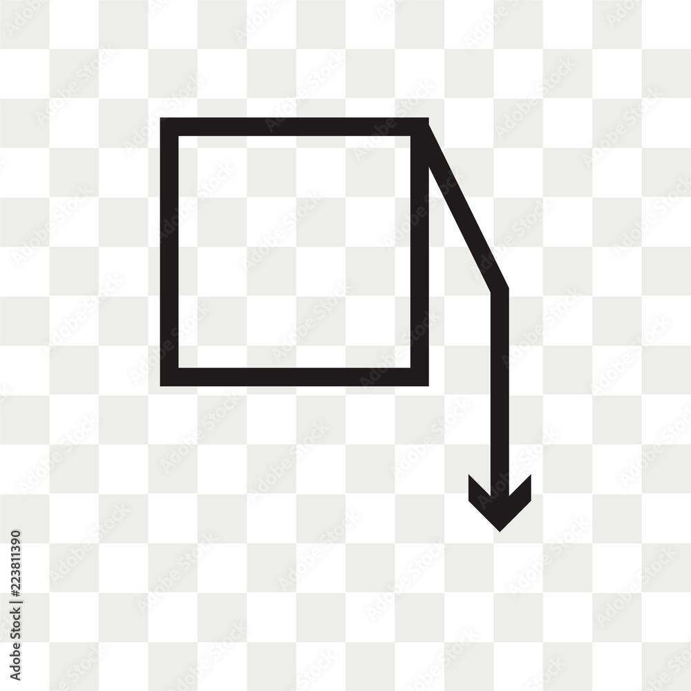 Down arrow vector icon isolated on transparent background, Down arrow ...