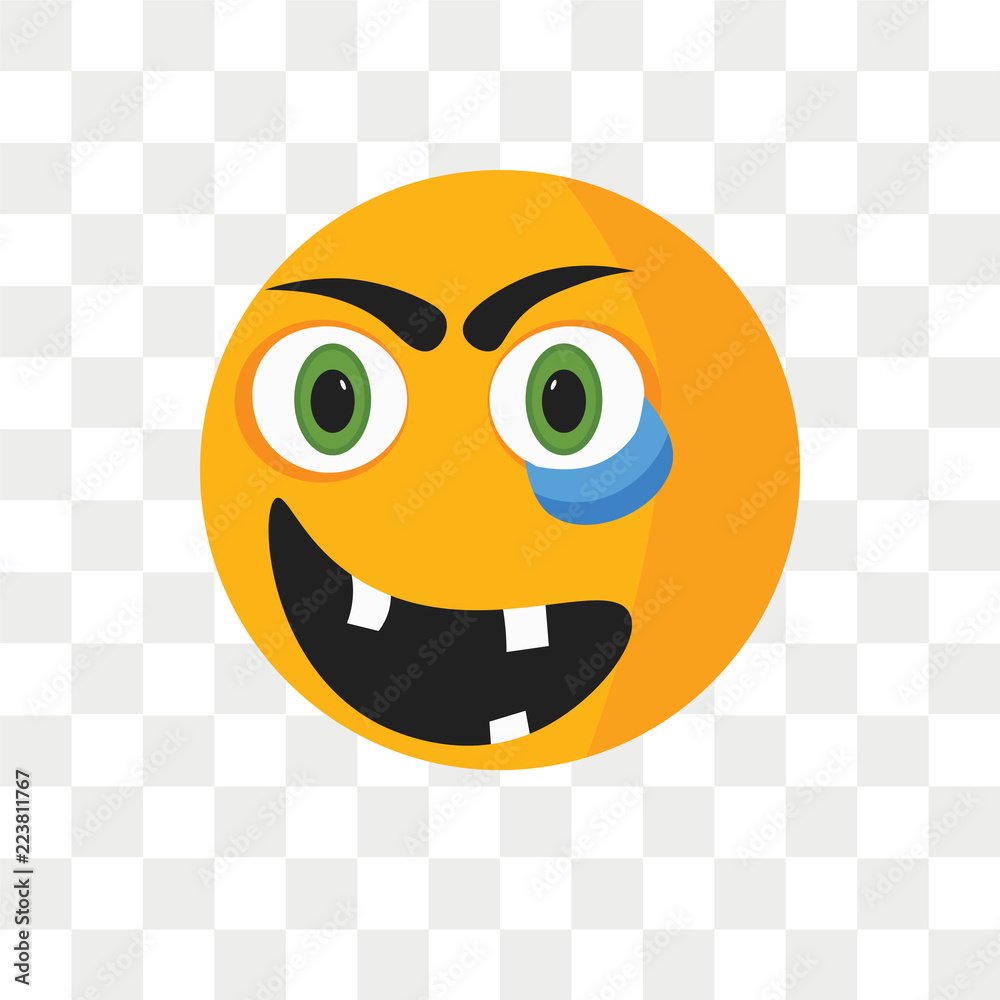Ugly smile vector icon isolated on transparent background, Ugly smile ...