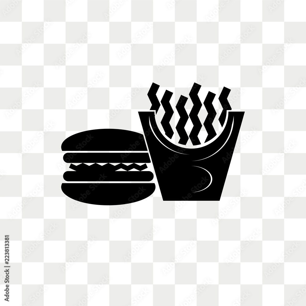 Fast food vector icon isolated on transparent background, Fast food ...
