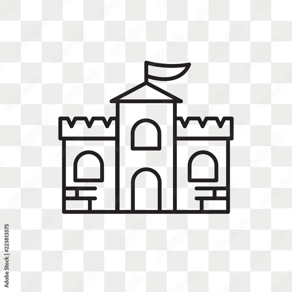 Castle vector icon isolated on transparent background, Castle logo ...