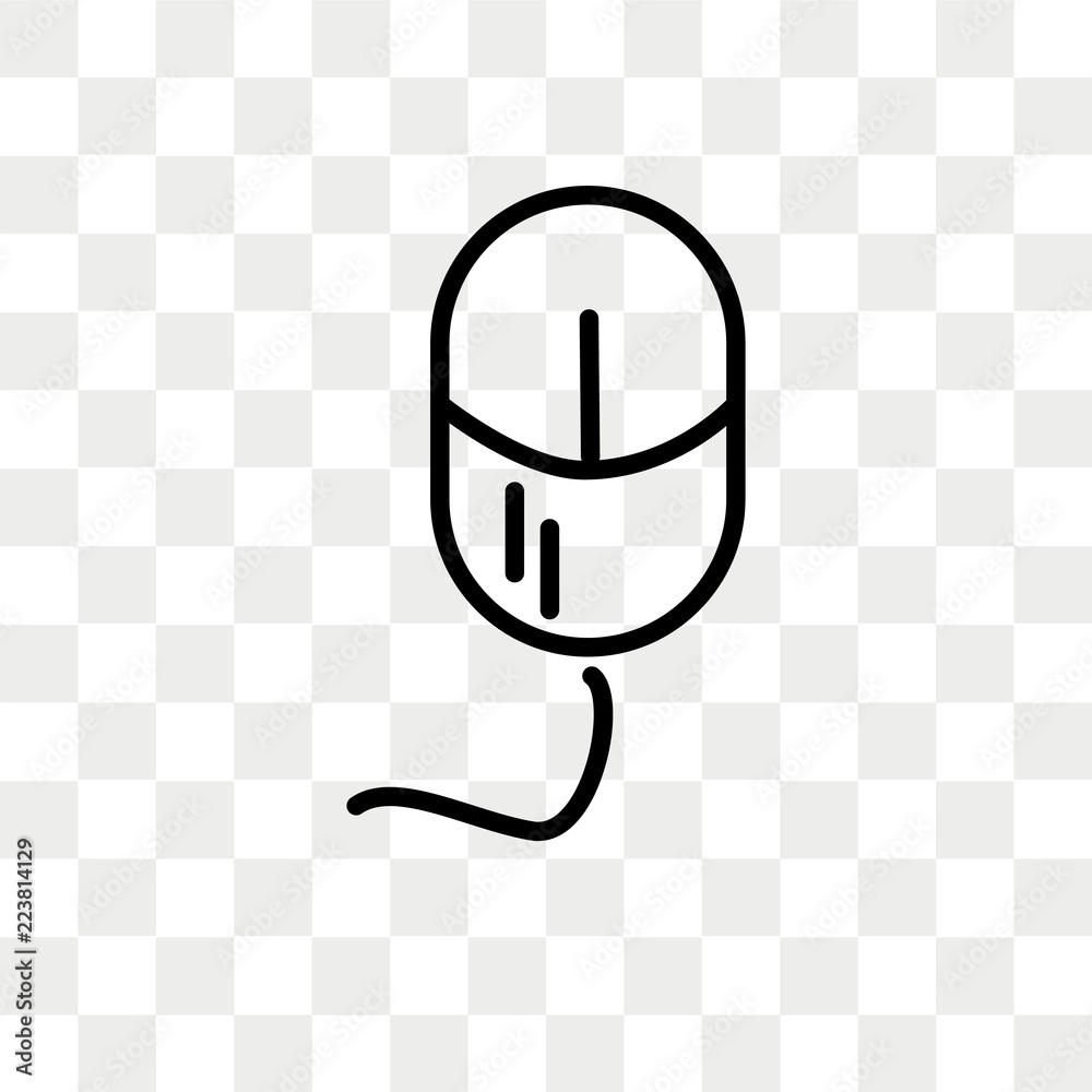 Wireless Mouse vector icon isolated on transparent background, Wireless ...