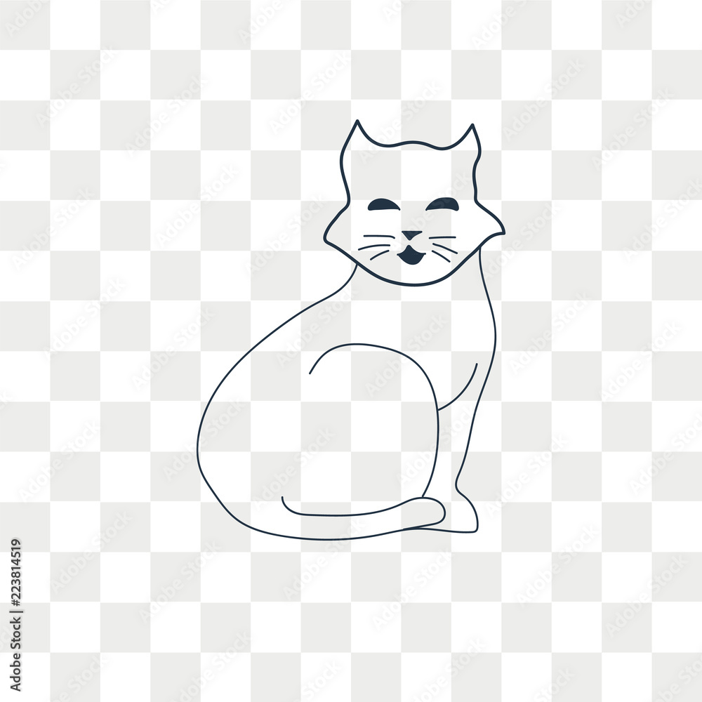 Cat vector icon isolated on transparent background, Cat logo design ...