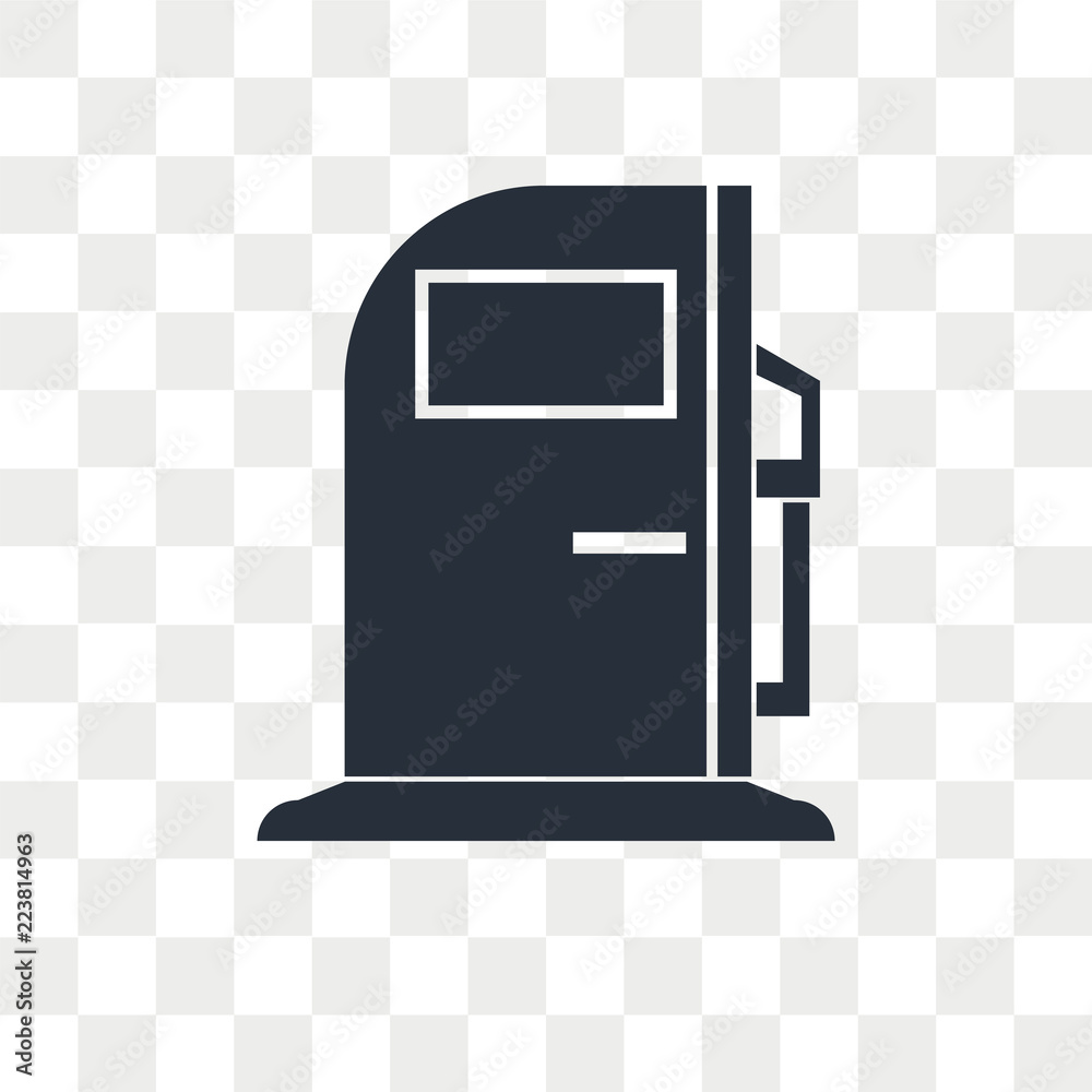 Gas station vector icon isolated on transparent background, Gas station ...