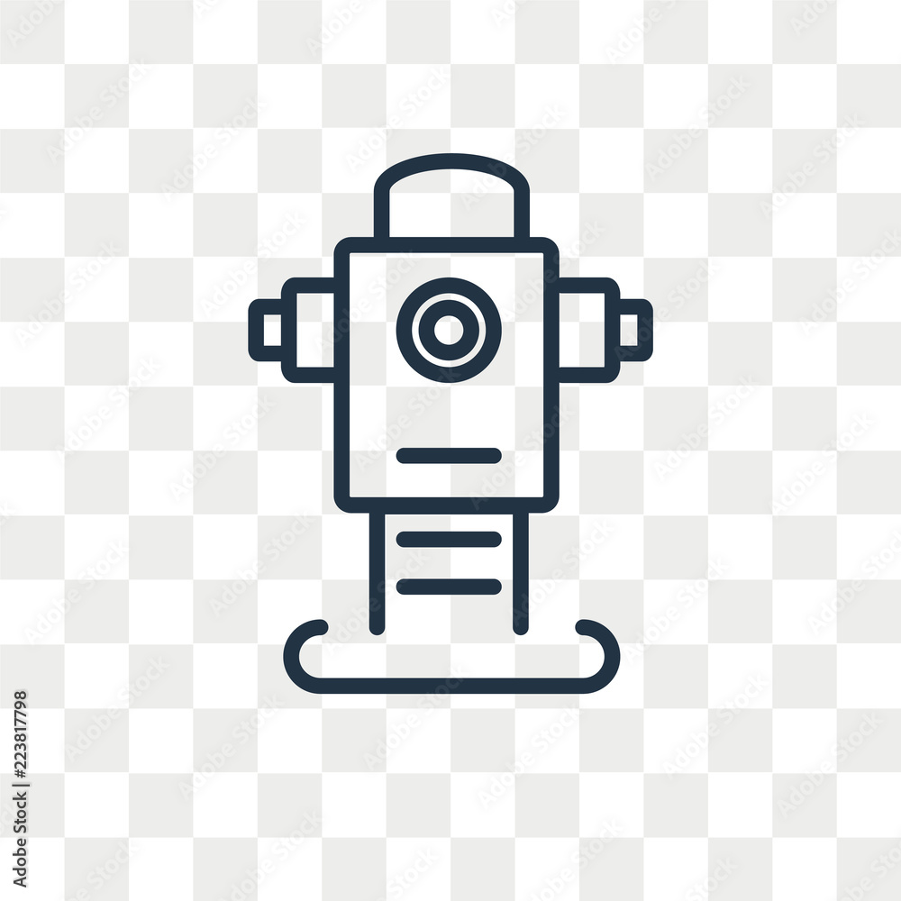 Fire hydrant vector icon isolated on transparent background, Fire ...