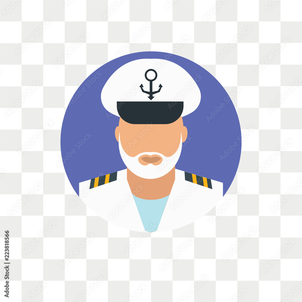 Captain vector icon isolated on transparent background, Captain logo ...