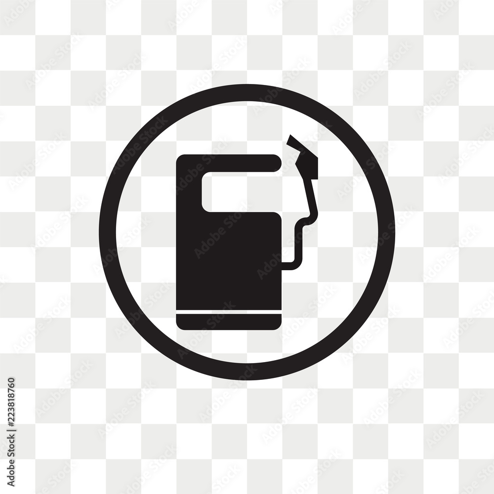 Petrol Station vector icon isolated on transparent background, Petrol ...