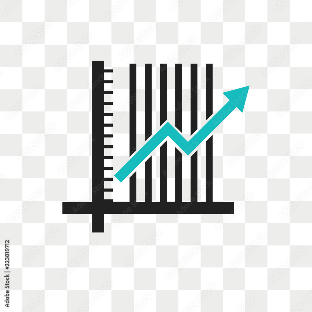 Data analytics ascending line chart vector icon isolated on transparent ... Data analytics ascending line chart vector icon isolated on transparent ...