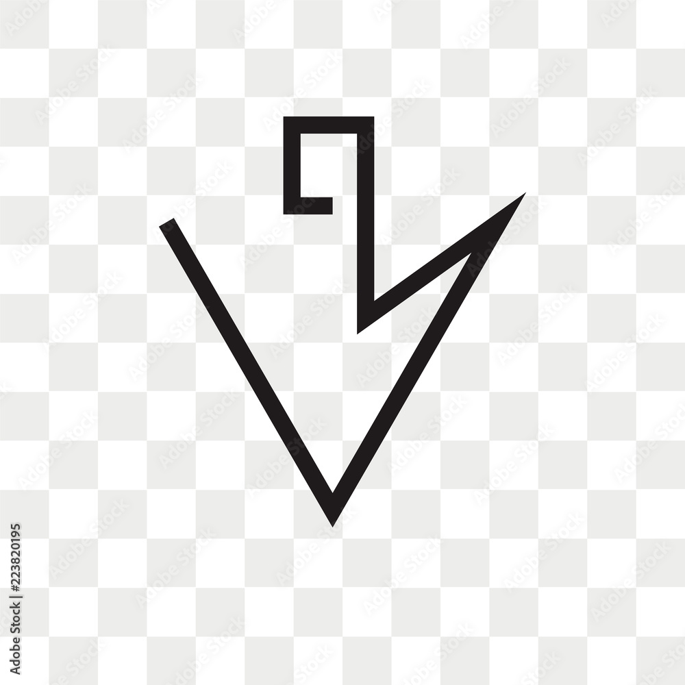 Down arrow vector icon isolated on transparent background, Down arrow ...