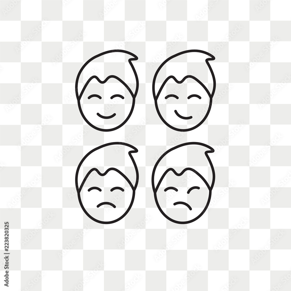 Emotions vector icon isolated on transparent background, Emotions logo ...