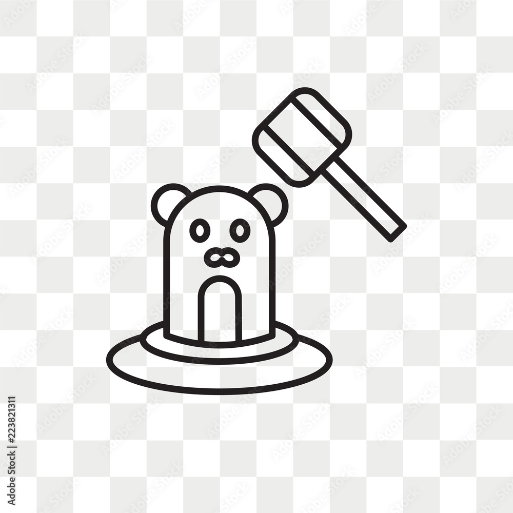 Whack a mole vector icon isolated on transparent background, Whack a ...