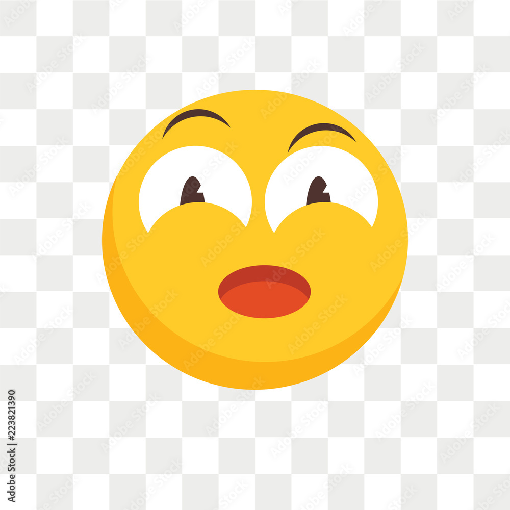 Surprised vector icon isolated on transparent background, Surprised ...
