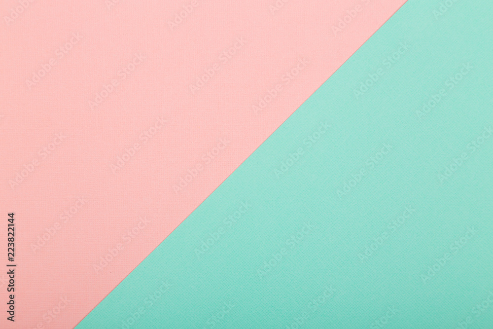 Geometric paper background. Pink and mint mockup for flat lay Stock ...