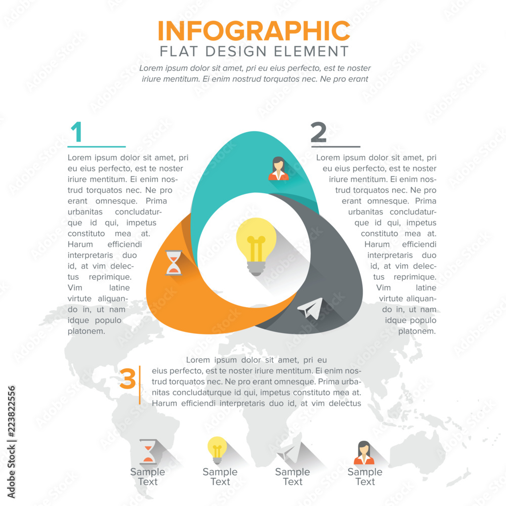 Triangular diagram, chart. Triangle with 3 steps, options, parts Stock ...