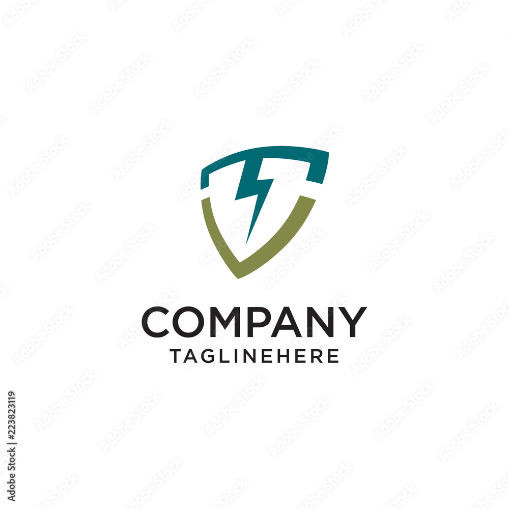 Lightning shield logo Stock Vector | Adobe Stock