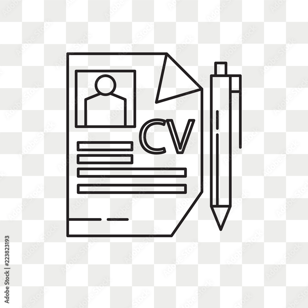 Curriculum vitae vector icon isolated on transparent background ...