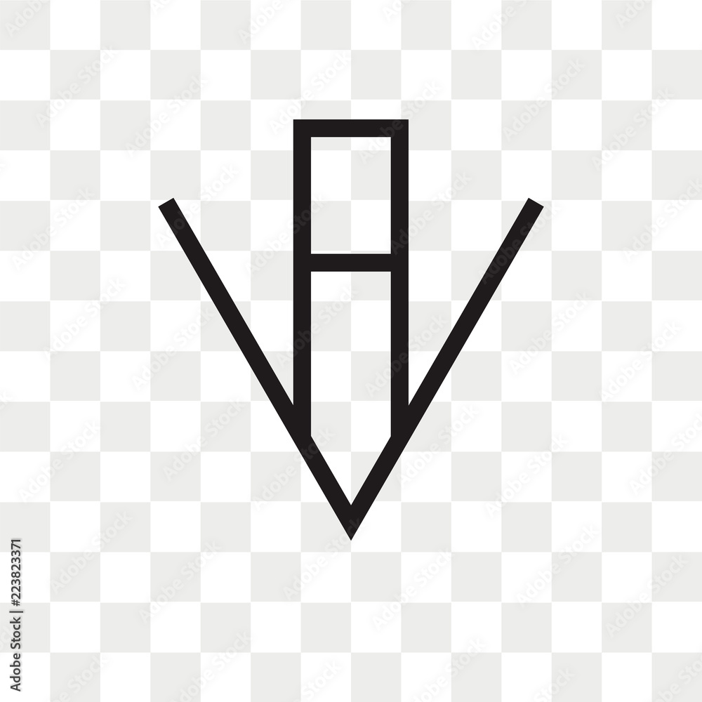 Down arrow vector icon isolated on transparent background, Down arrow ...