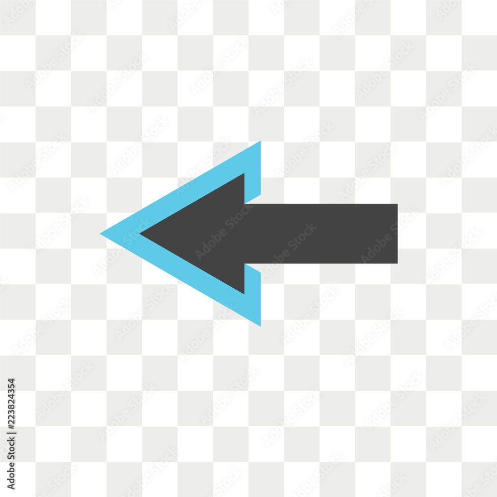 Left arrow vector icon isolated on transparent background, Left arrow ...