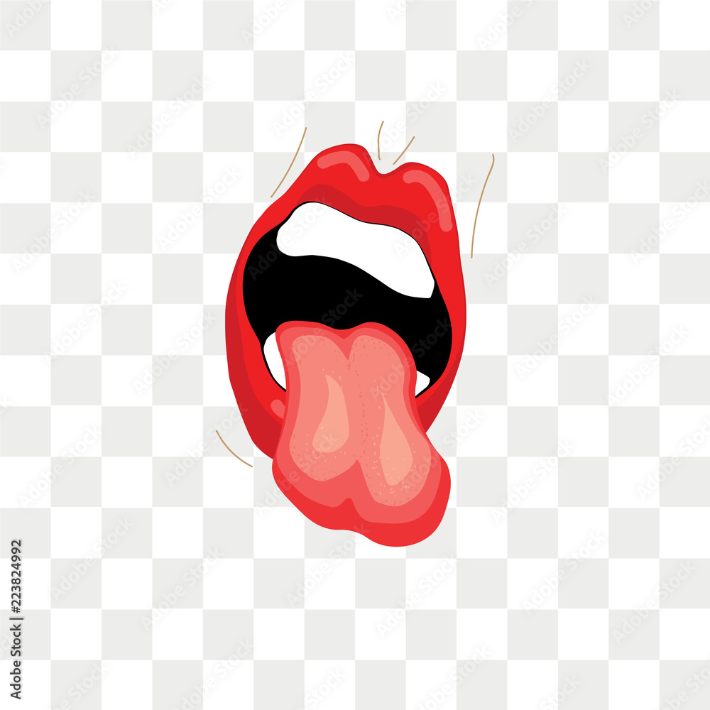 Mouth expressions vector icon isolated on transparent background, Mouth ...