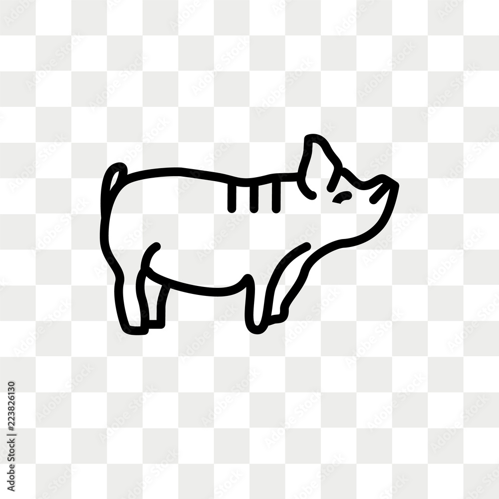 Pig vector icon isolated on transparent background, Pig logo design ...